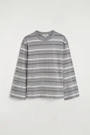 Cos Brushed Cotton Long Sleeve T-shirt - Gray