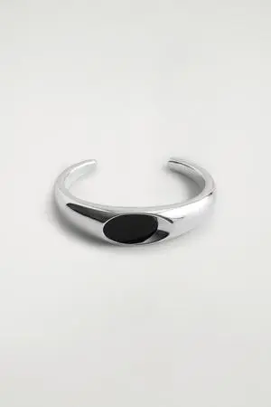 Cos Agate Cuff - Silver-colored