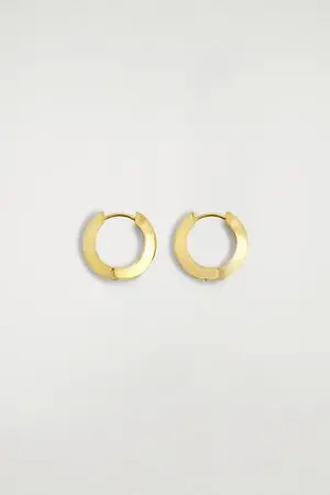 Cos Faceted Mini Hoop Earrings - Gold