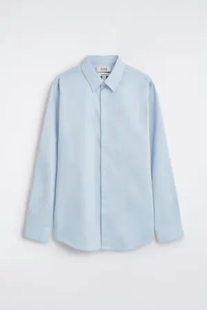 Cos Slim Cotton Shirt - Blue