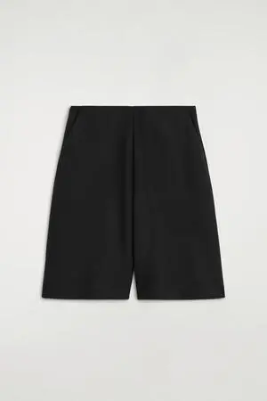 Cos Crepe Wide-leg Shorts - Black