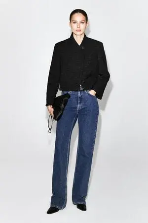 Cos Cropped Structured Jacquard Blazer
