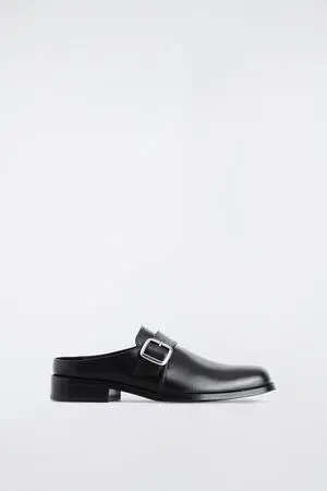 Cos Buckled Leather Mules - Black