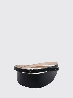 Max Mara Belt In Fine Smooth Calf Leather With Metal Buckle - Black