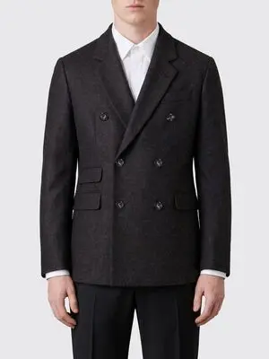 Emporio Armani Double-breasted Short Coat In Wool Blend - Brown