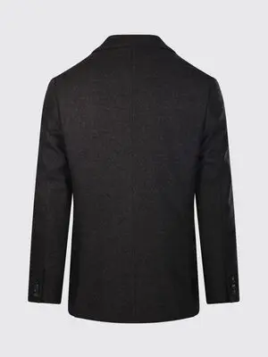 Emporio Armani Double-breasted Short Coat In Wool Blend