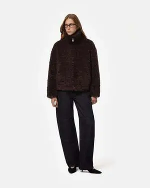 Apparis Brooks Bouclette Coat - Brown