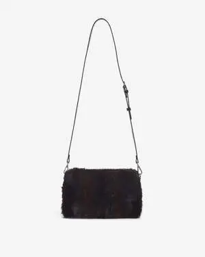 Apparis Amelia Shaved Mink Crossbody Bag - Noir/noir Multi