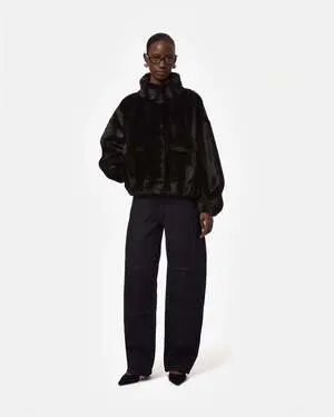 Apparis Iris Shaved Mink Bomber - Noir Multi
