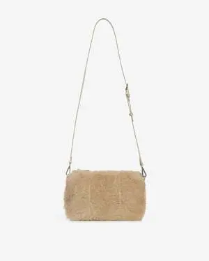 Apparis Amelia Shaved Mink Crossbody Bag - Beige/latte Multi