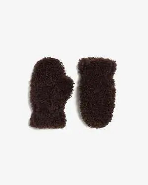 Apparis Coco Bouclette Gloves - Brown