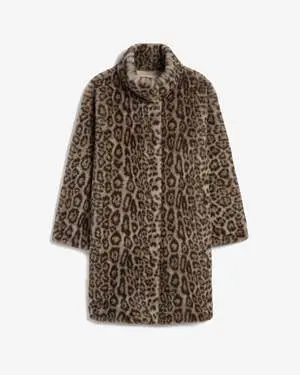 Apparis Blair Leopard Print Faux Fur Coat