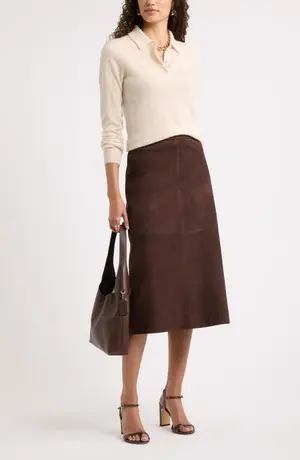Nordstrom Suede A-line Skirt