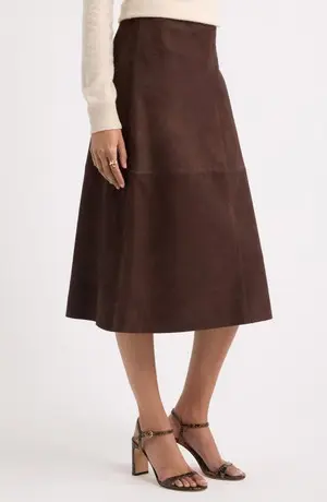 Nordstrom Suede A-line Skirt