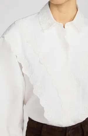 FRAME The Poplin Equestrian Cotton Shirt