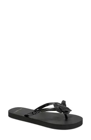 Karl Lagerfeld Paris Zemira Flower Flip Flop - Black