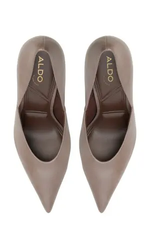 Aldo Savaana Pointed Toe Faux Leather Pump - Mid Grey