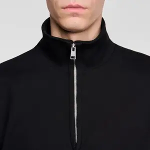 Sandro Wool And Cotton Blend Zip-up Jumper