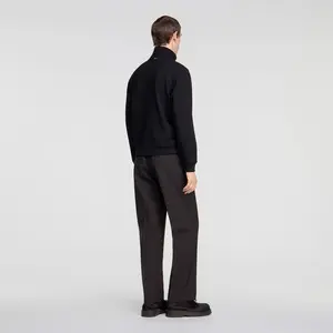 Sandro Wool And Cotton Blend Zip-up Jumper
