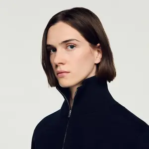 Sandro Boxy Zip Sweater