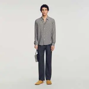 Sandro Chain Print Shirt - Grey