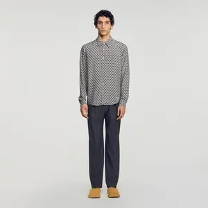 Sandro Chain Print Shirt - Grey