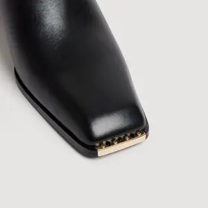 Sandro Leather Ankle Boots With Block Heel