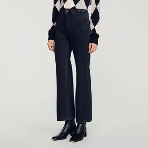 Sandro Leather Ankle Boots With Block Heel