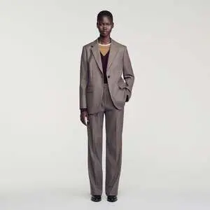 Sandro Wool Tailored Jacket With Notch Lapel