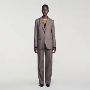 Sandro Wool Tailored Jacket With Notch Lapel