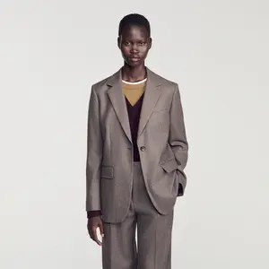 Sandro Wool Tailored Jacket With Notch Lapel