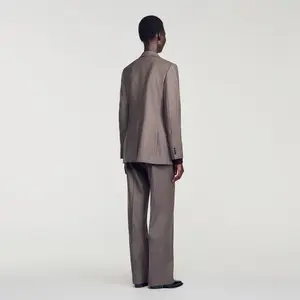 Sandro Wool Tailored Jacket With Notch Lapel