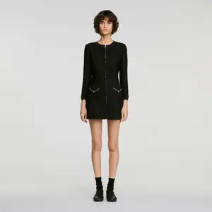 Sandro Short Dress With Metal Chain