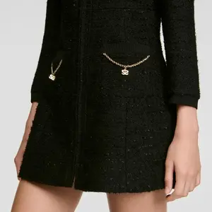 Sandro Short Dress With Metal Chain