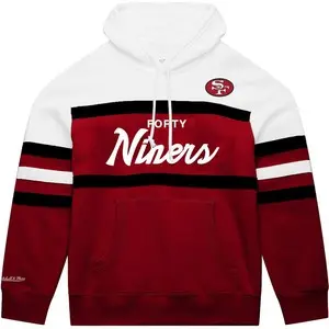 Mitchell & Ness Red San Francisco 49ers Big & Tall Head Coach Hoodie - White