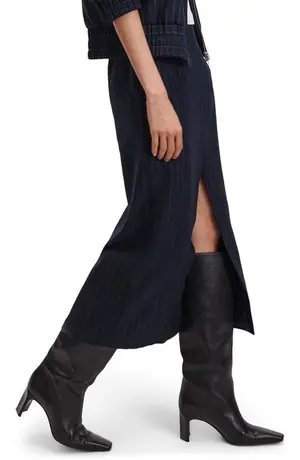 Rag & Bone Bessie Wool Blend Pinstripe Midi Skirt