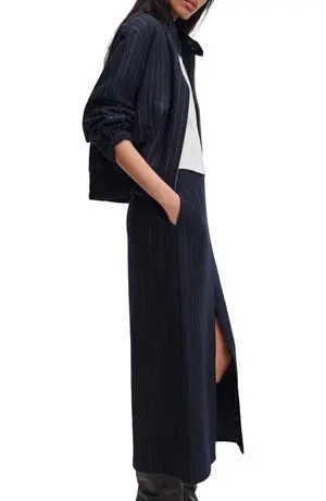 Rag & Bone Bessie Wool Blend Pinstripe Midi Skirt