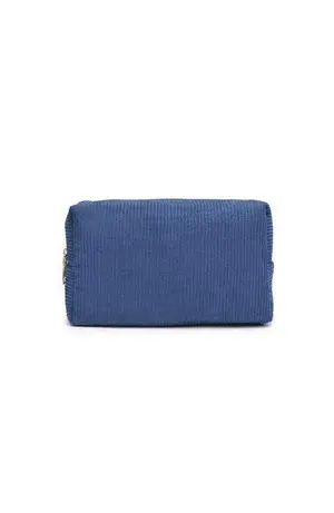 URBAN ESSENTIALS Corduroy Cosmetic & Travel Organizer Pouch - Denim