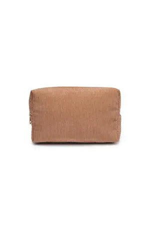 URBAN ESSENTIALS Corduroy Cosmetic & Travel Organizer Pouch - Natural