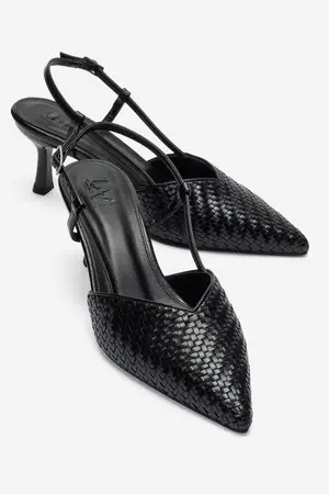 PROLOGUE SHOES Mavero Slingback Stiletto Pump Black