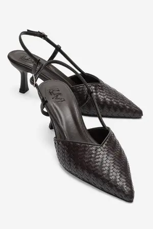 PROLOGUE SHOES Mavero Slingback Stiletto Pump Brown