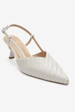 PROLOGUE SHOES Mavero Slingback Stiletto Pump - White