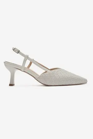 PROLOGUE SHOES Mavero Slingback Stiletto Pump - White