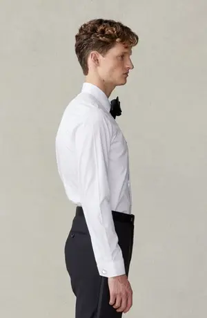 THE BLACK TUX Slim Stretch Cotton Dress Shirt