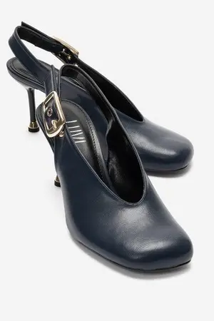 PROLOGUE SHOES Flaris Slingback Stiletto Pump - Navy
