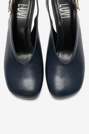 PROLOGUE SHOES Flaris Slingback Stiletto Pump - Navy