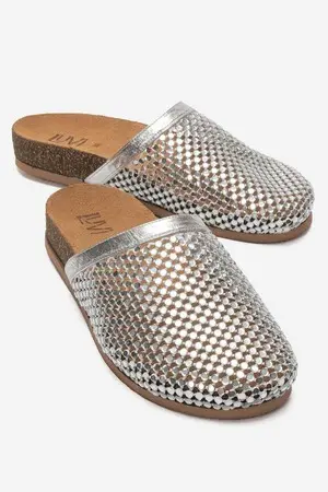 PROLOGUE SHOES Montera Embellished Mule - Silver