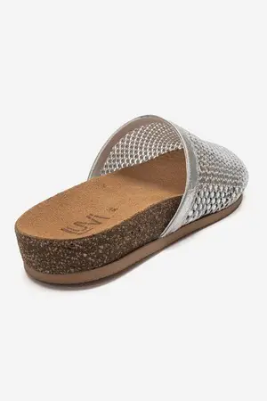 PROLOGUE SHOES Montera Embellished Mule - Silver