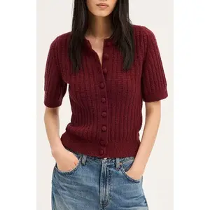 Madewell Textured Stitch Short Sleeve Cardigan