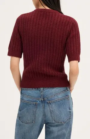 Madewell Textured Stitch Short Sleeve Cardigan